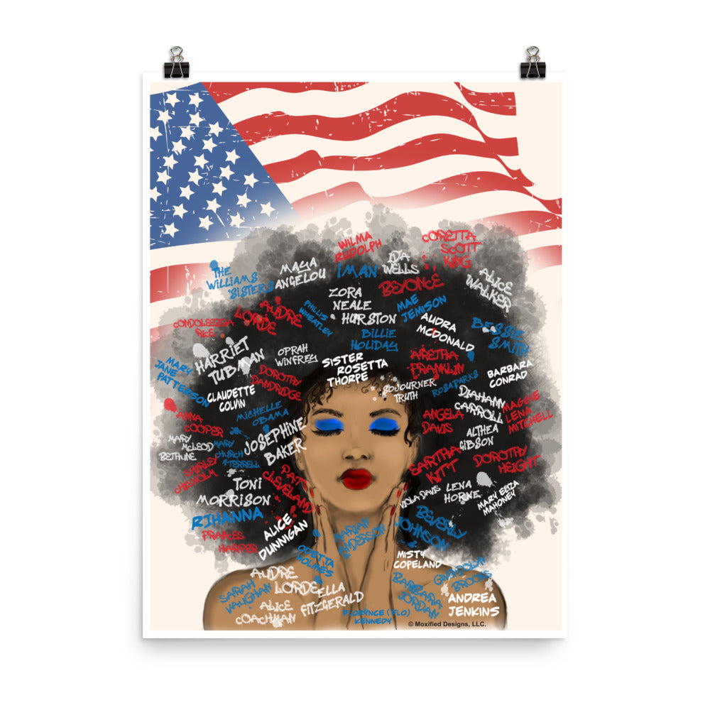 Juneteenth Art Print (Red White Blue, 18 x 24) – Moxie Chic